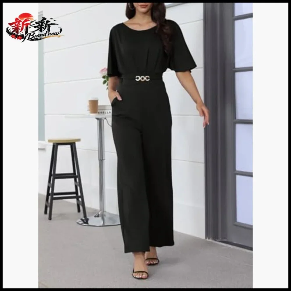 Pants & Jumpsuits | Polyester And Spandex Jumpsuit Wide Leg Plus Size ...